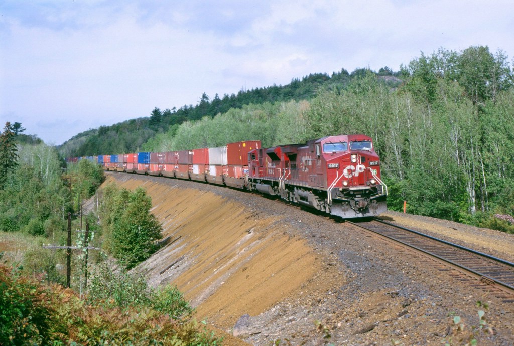 CP 9517 is leading #110 eastbound,